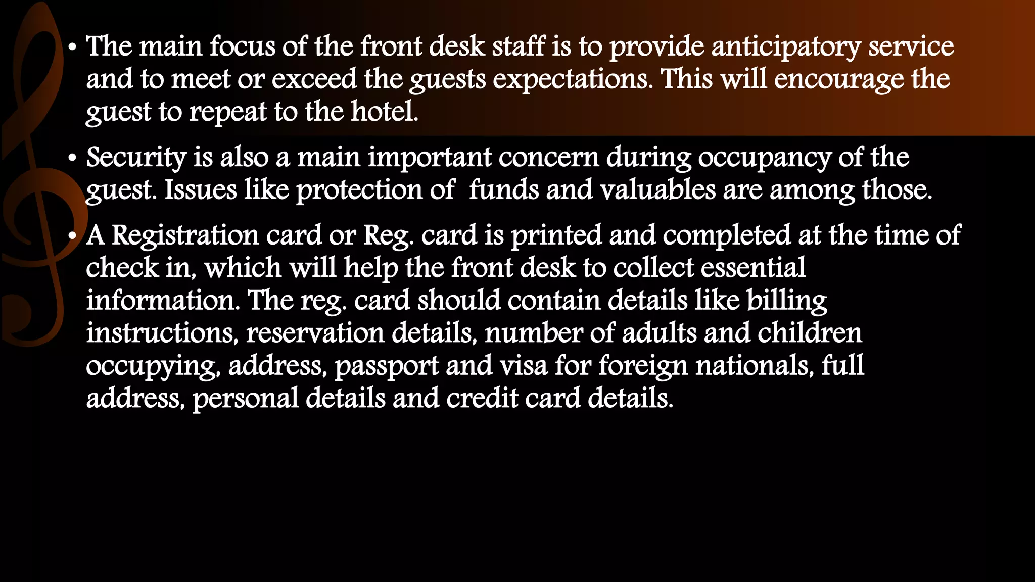Frankfinn Hospitality Front Office Assignment 2015 | PPTX