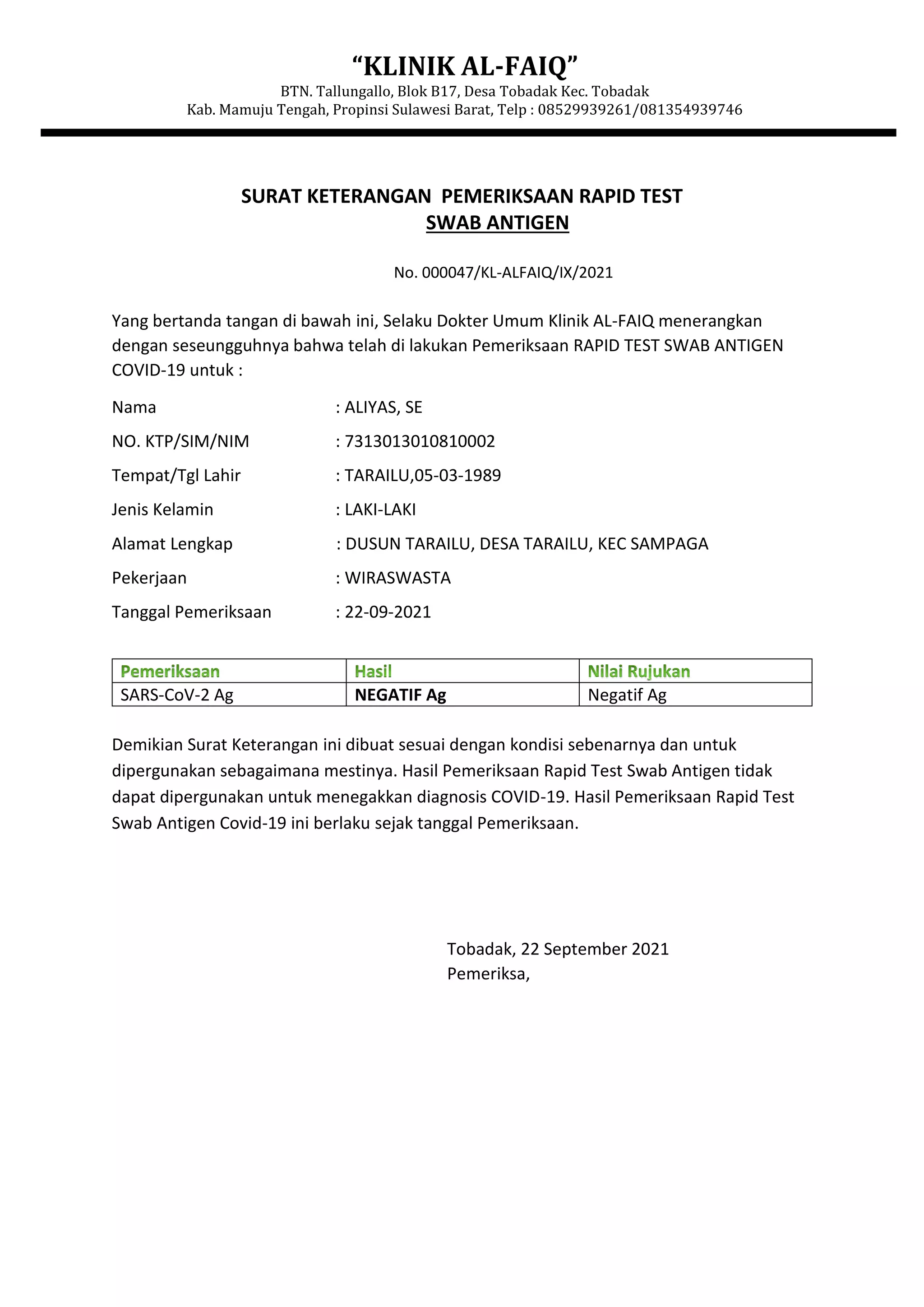 contoh format ANTIGEN | DOCX
