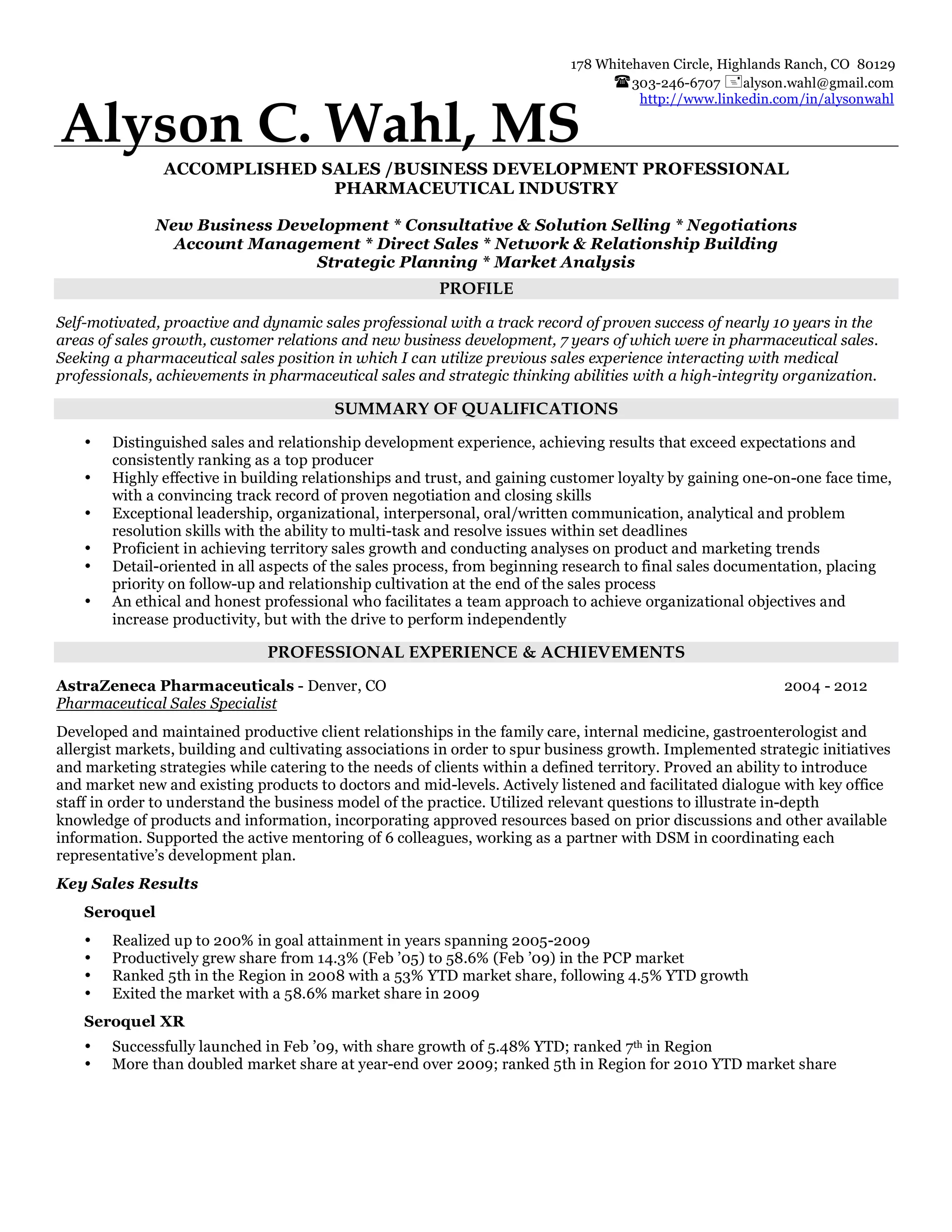 Alyson Wahl Resume | PDF