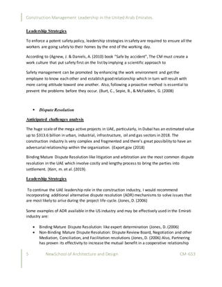 Construction Management Leadership in the United Arab Emirates. Laila ...