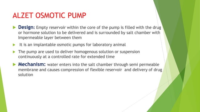 Alzet osmotic pump | PPTX | Chemistry | Science