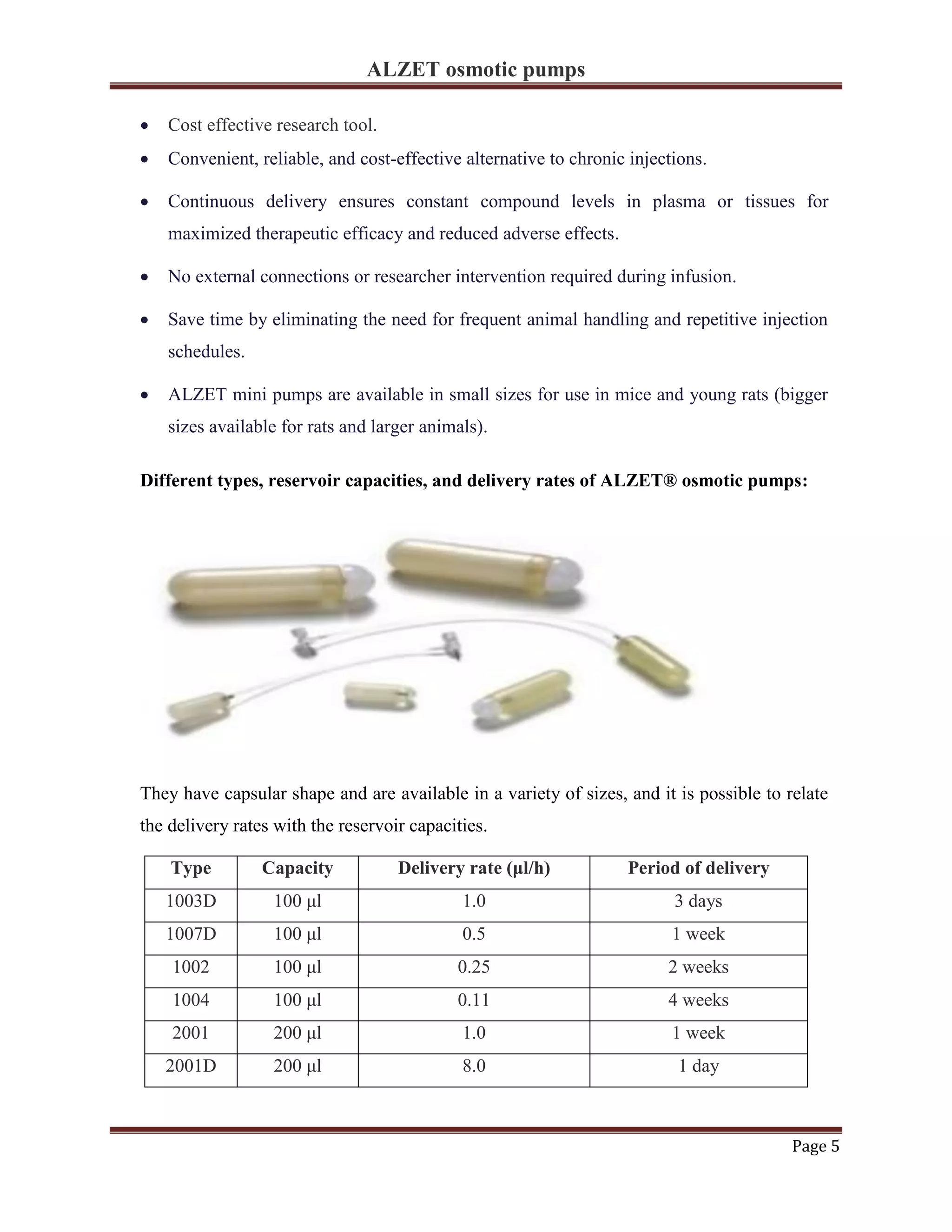 Alzet osmotic pumps | PDF