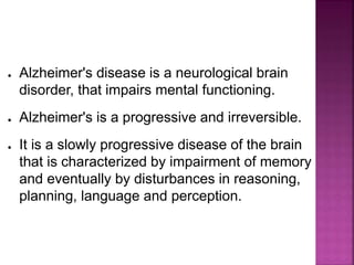 Alzheimer basics | PPTX