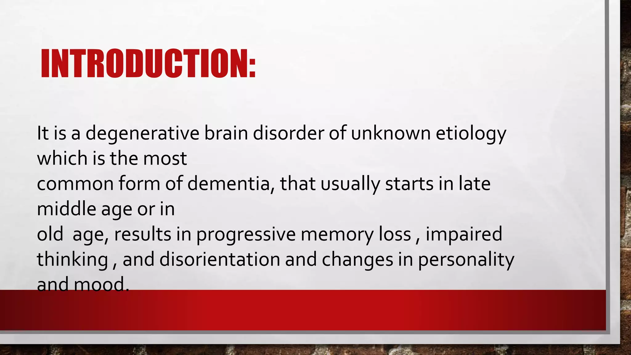 Alzheimer disease | PPT