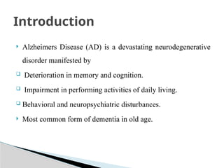 Symptoms, causes and treatment of Alzeimer | PPT