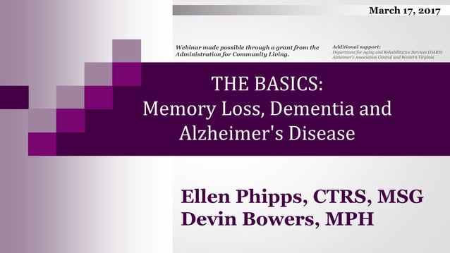 Alzheimer's and memory loss 101 | PDF