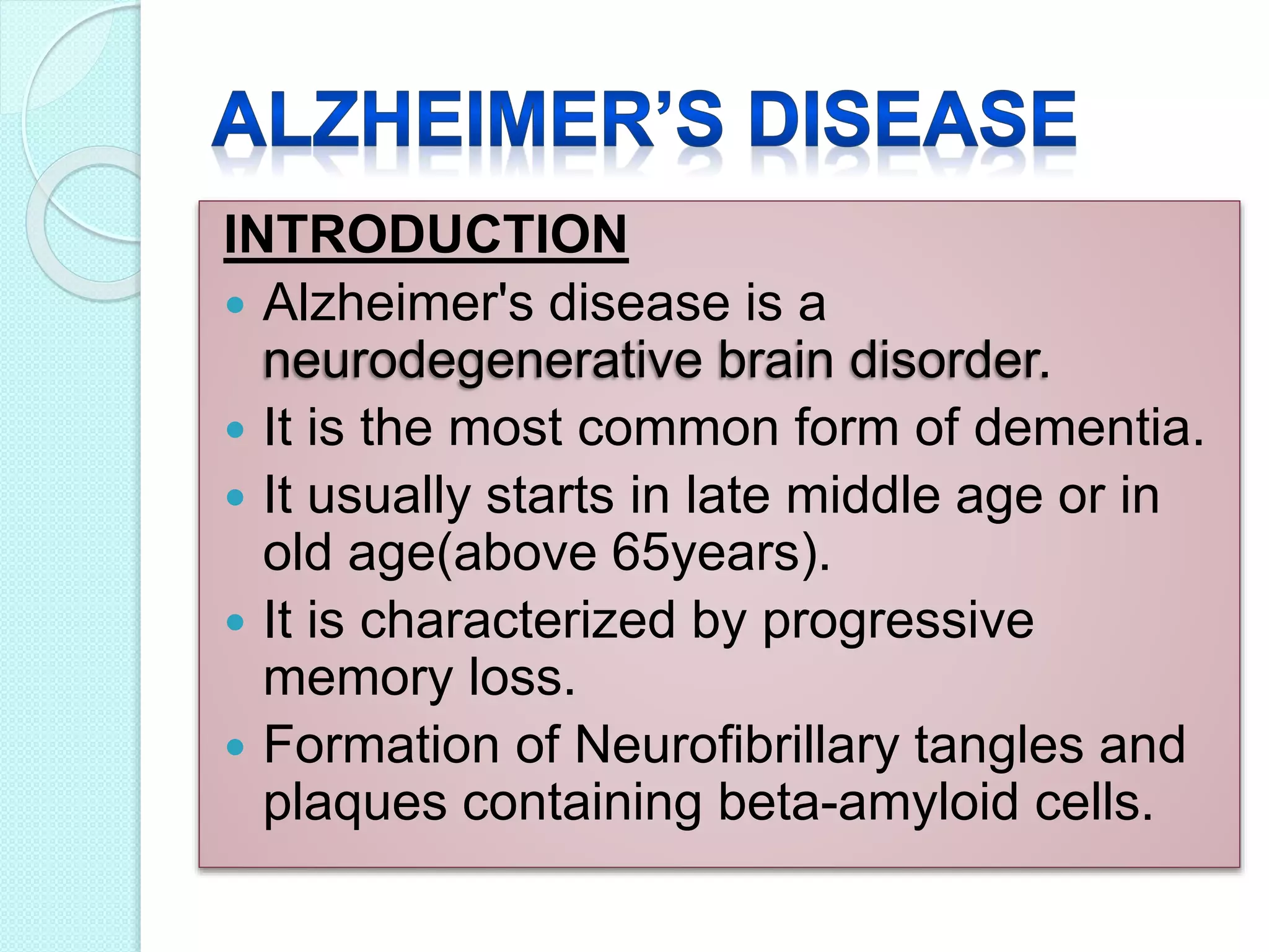 Alzheimer’s disease | PPT