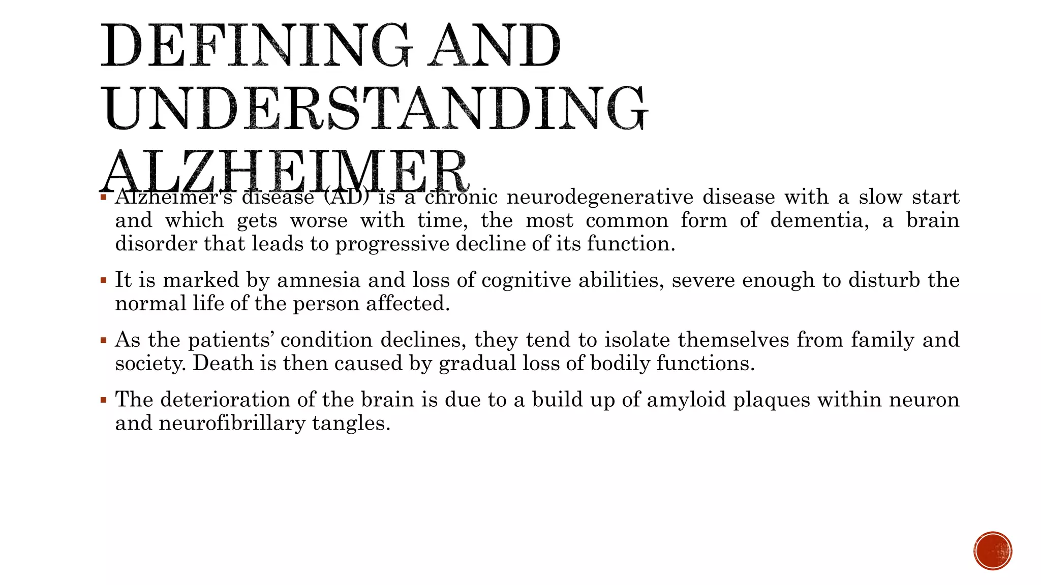 Alzheimer’s disease full | PPTX