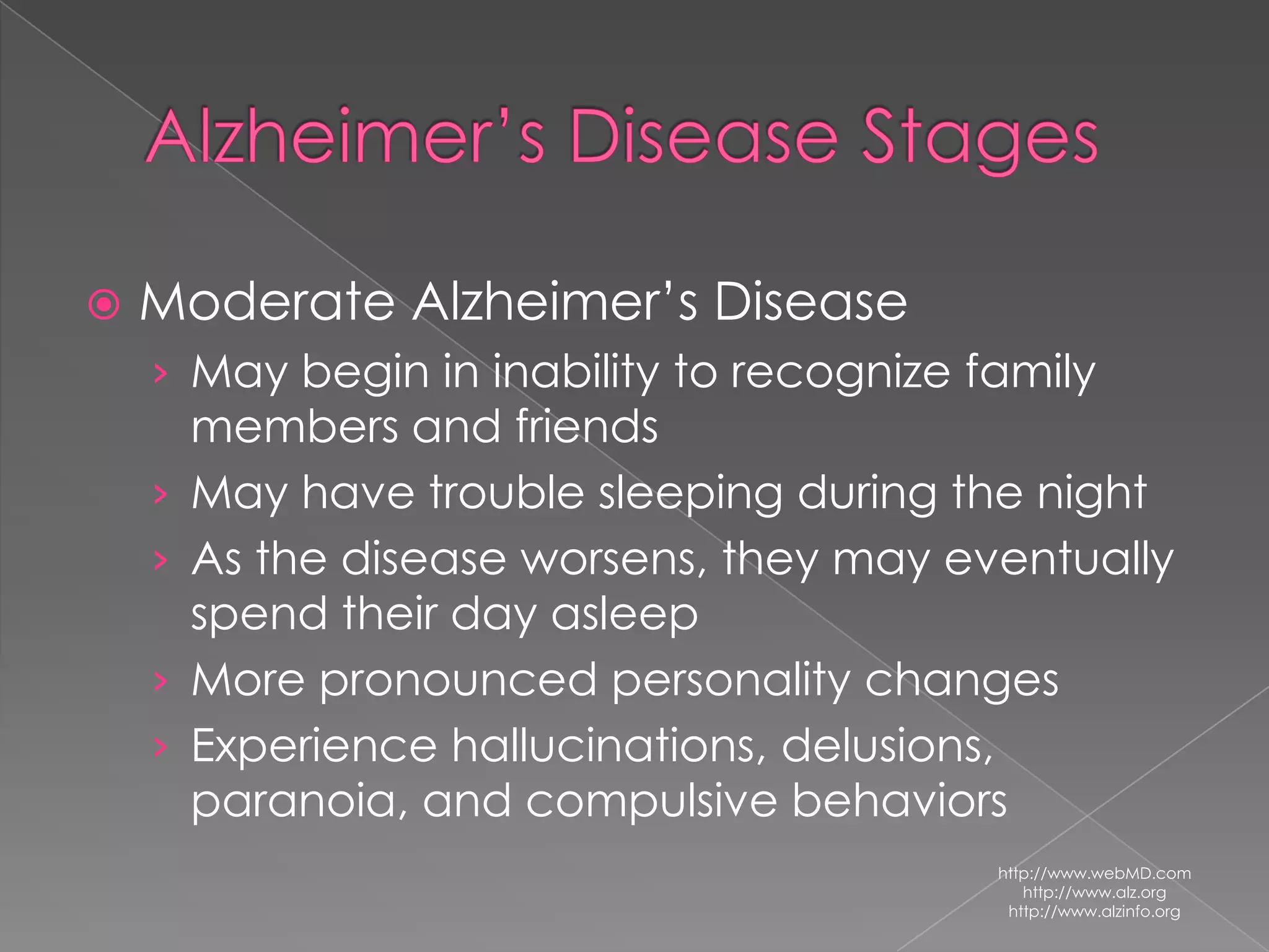 Alzheimer’s disease signs and symptoms | PPTX