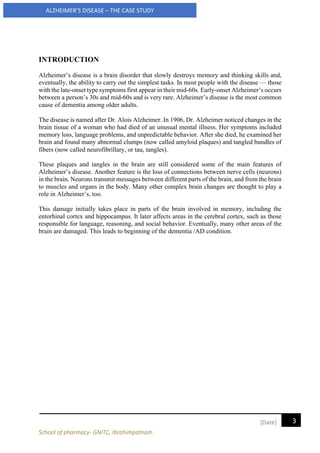 Alzheimer's disease - A detailed case study | PDF