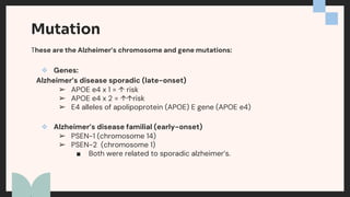 Alzheimer's Disease genetic disorder presenatation | PPT