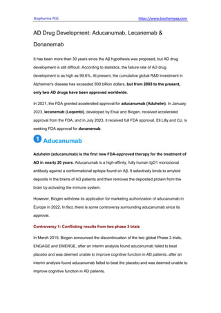 Alzheimer's Disease Drug Development Aducanumab, Lecanemab & Donanemab.pdf