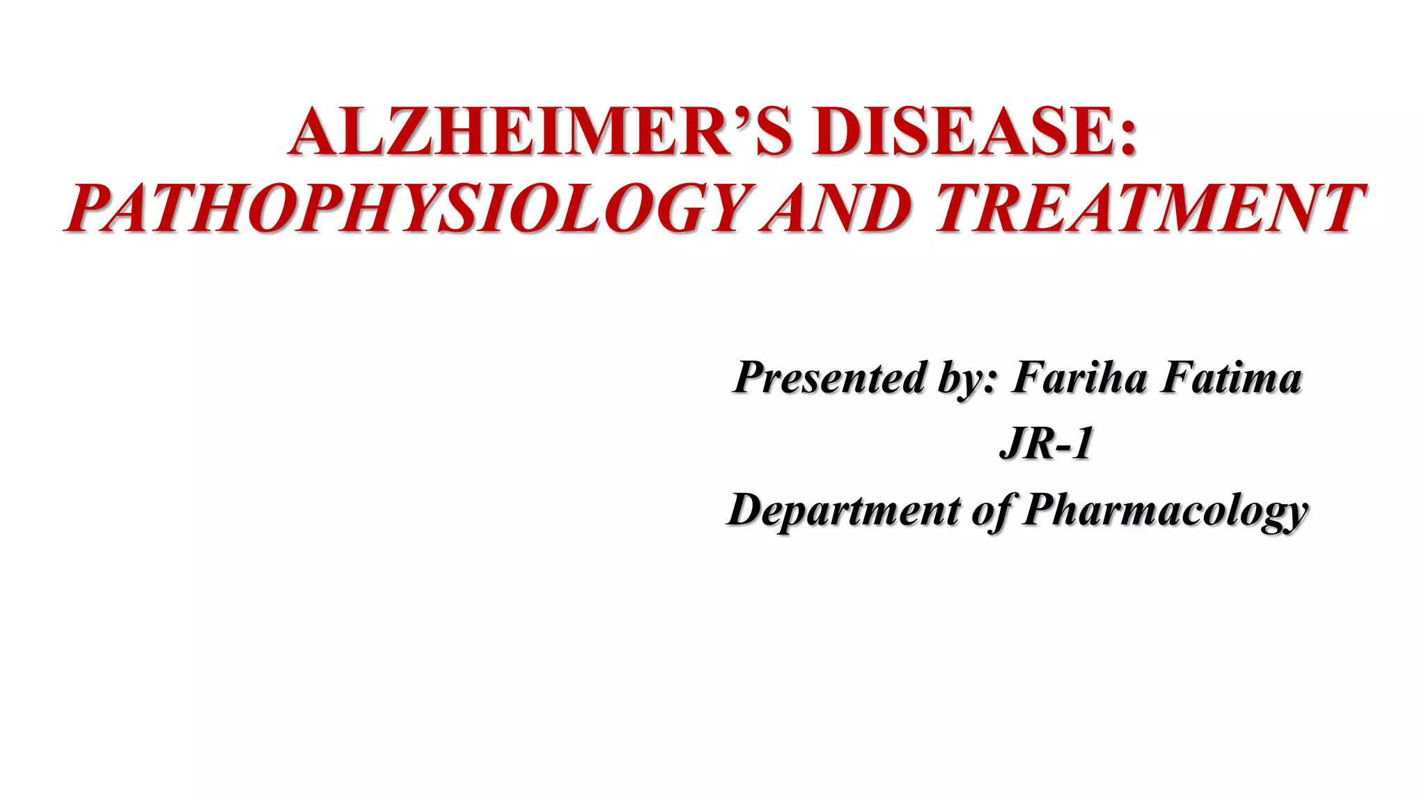 Alzheimer’s disease ppt | PPTX