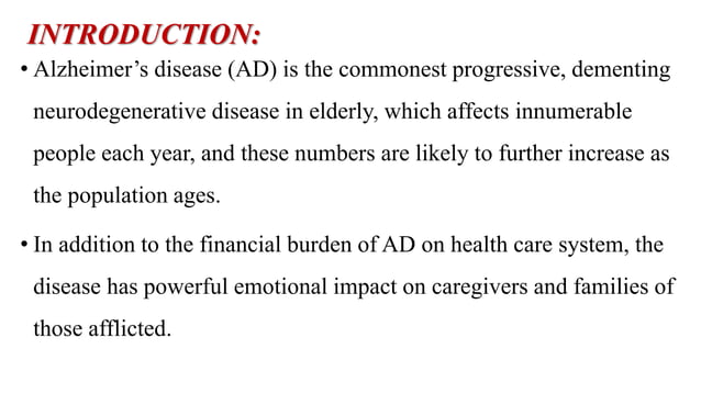 Alzheimer’s disease ppt | PPTX