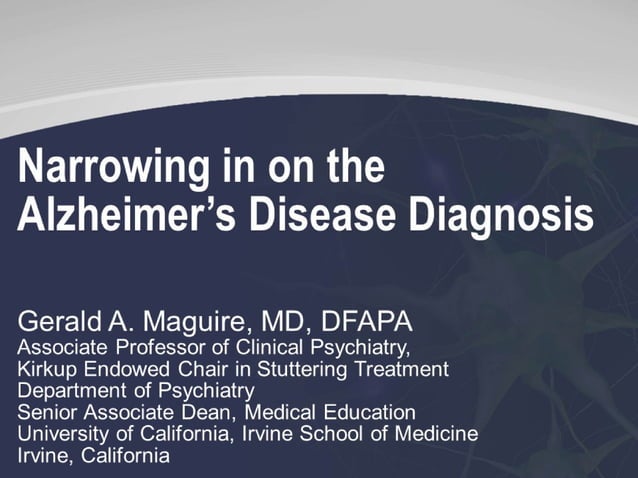 Alzheimers disease slide presentation | PPT