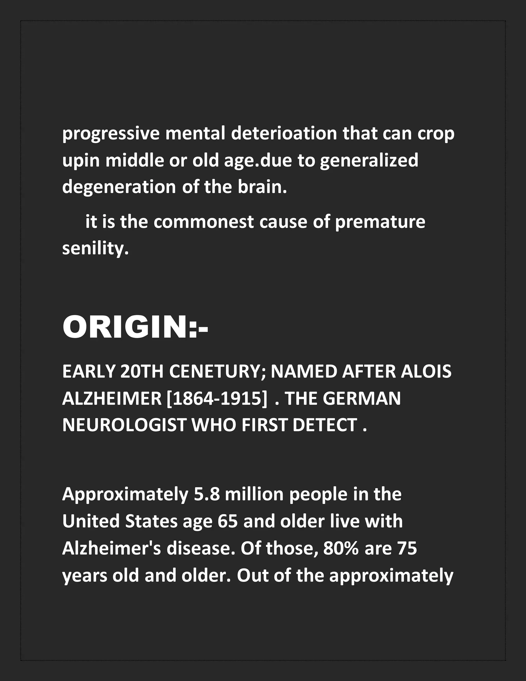 Alziemer disease | DOCX