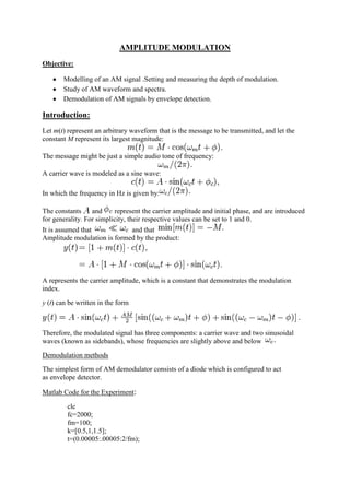 EEP306: Amplitude modulation | PDF