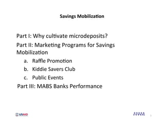 Savings Mobilization Marketing Program | PPT