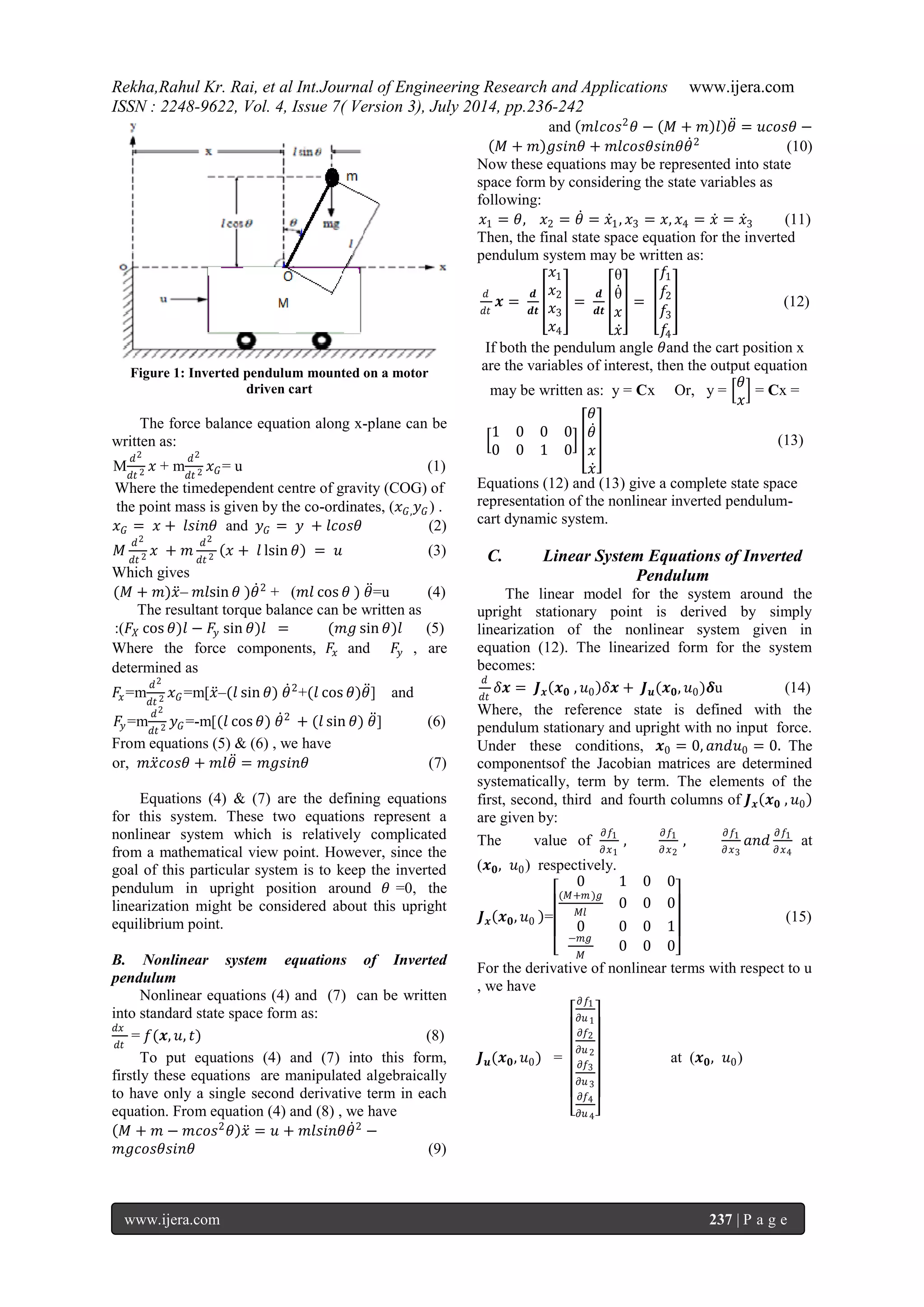 Design and Simulation of Different Controllers for Stabilizing Inverted Pendulum System | PDF