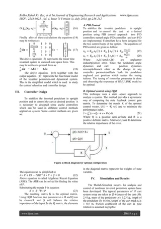 Design and Simulation of Different Controllers for Stabilizing Inverted Pendulum System | PDF ...