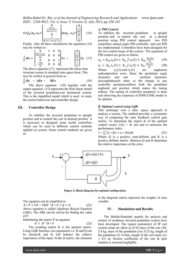 Design and Simulation of Different Controllers for Stabilizing Inverted Pendulum System | PDF
