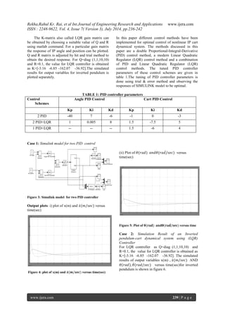 Design and Simulation of Different Controllers for Stabilizing Inverted Pendulum System | PDF ...