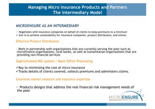 RRT 2010 - MicroEnsure on Microinsurance | PPT