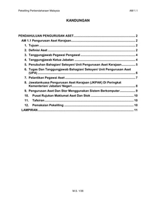 panduan am tatacara pengurusan aset kerajaan | PDF