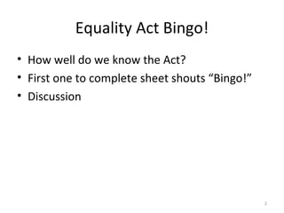Equality Act 2010 | PPT