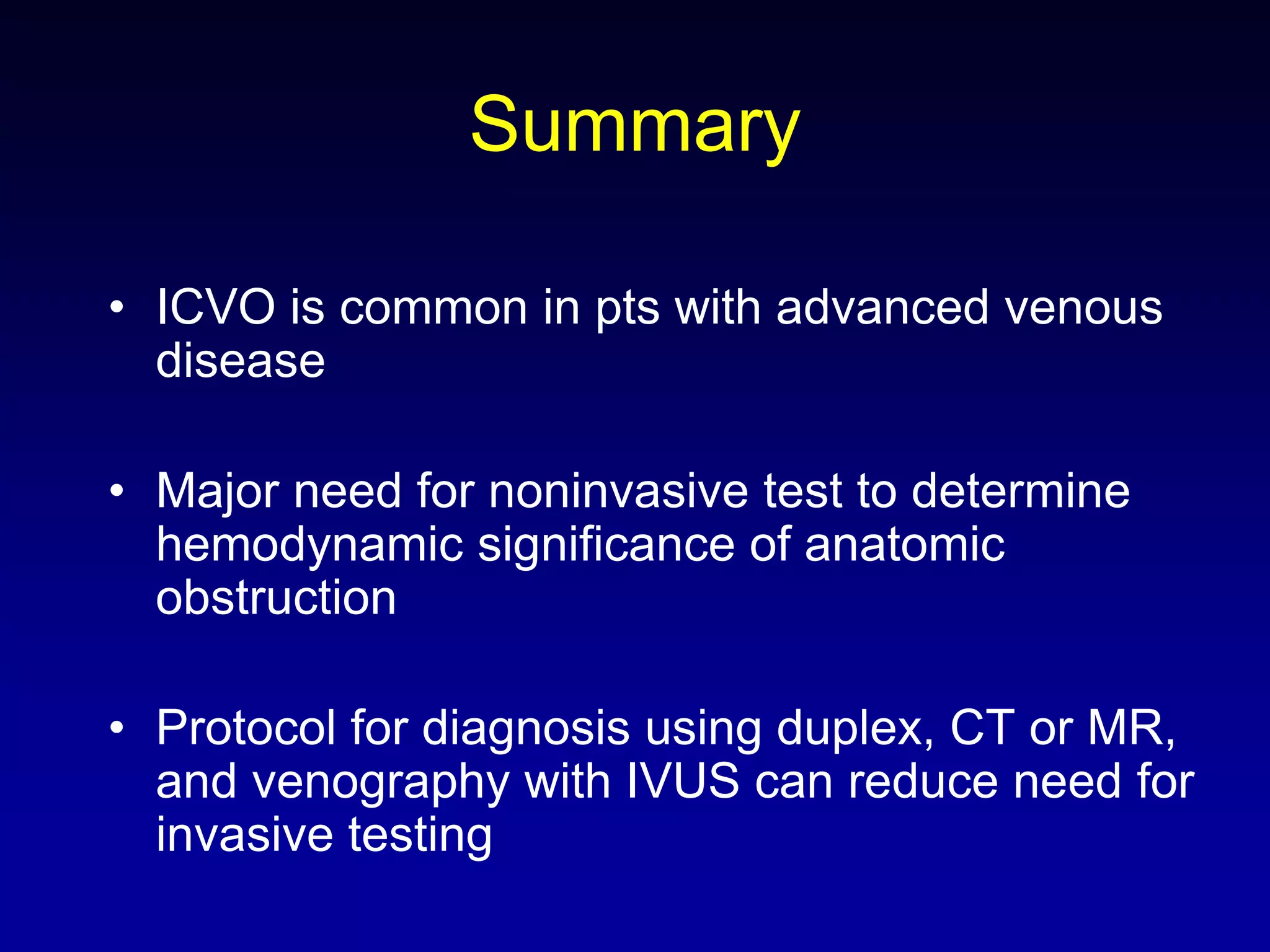 Diagnosis of Llio-caval Venous Obstruction: Causes of Venous ...