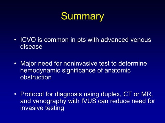 Diagnosis of Llio-caval Venous Obstruction: Causes of Venous ...