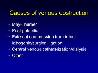 Diagnosis of Llio-caval Venous Obstruction: Causes of Venous ...