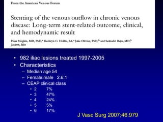 Diagnosis of Llio-caval Venous Obstruction: Causes of Venous ...