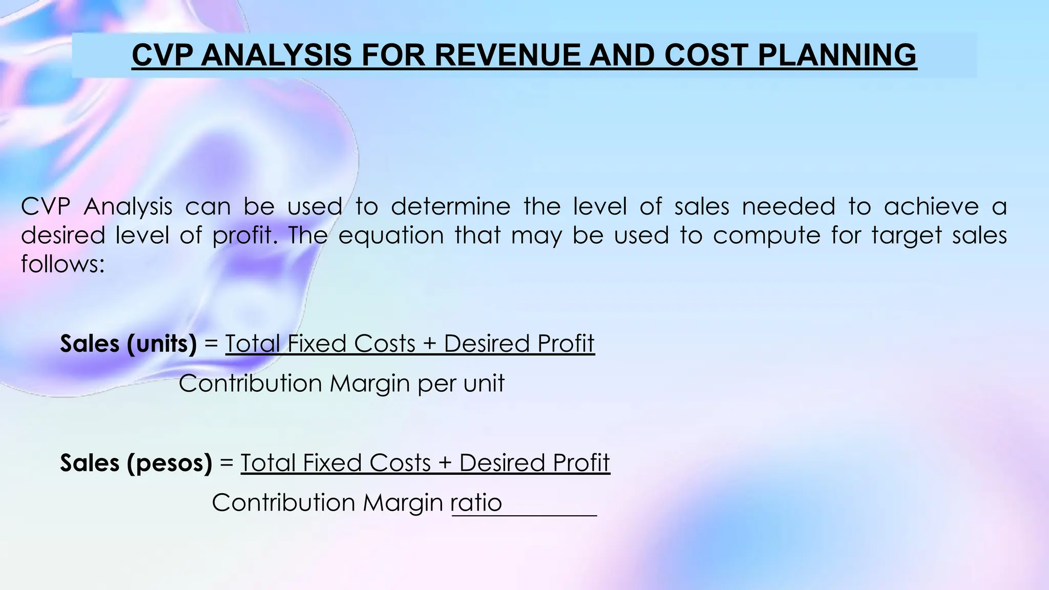 Chapter-3_CVP-analysis presentation of group | PPT