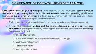 Chapter-3_CVP-analysis presentation of group | PPT