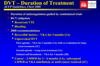 VTE & Duration of Anticoagulation | PDF | Blood Disorders | Diseases ...