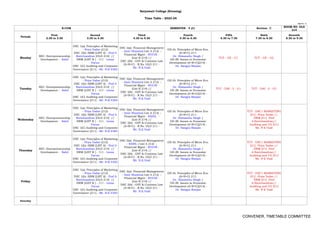 timetable sem v 2023 24 | PDF