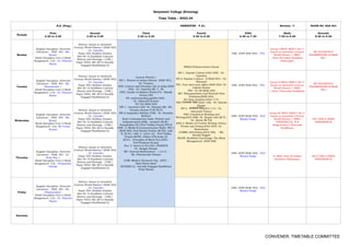 timetable sem v 2023 24 | PDF