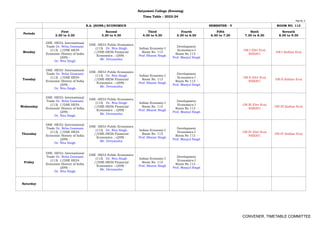 timetable sem v 2023 24 | PDF