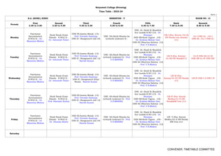 timetable sem v 2023 24 | PDF