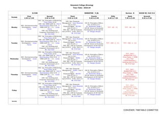 timetable sem v 2023 24 | PDF