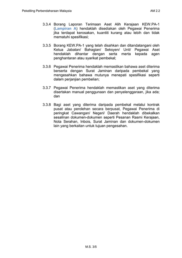 Am 2 tatacara pengurusan aset alih kerajaan [penuh] | PDF