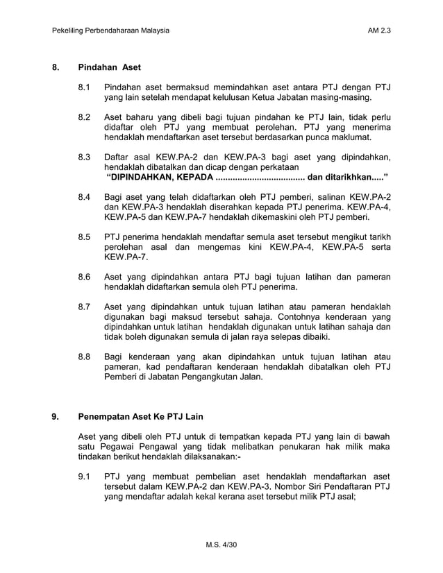Am 2 tatacara pengurusan aset alih kerajaan [penuh] | PDF