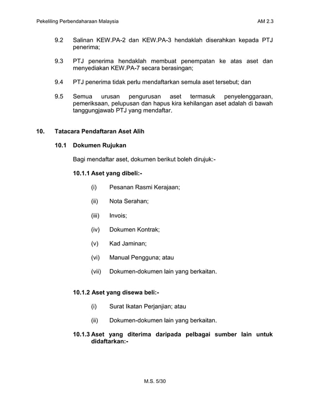 Am 2 tatacara pengurusan aset alih kerajaan [penuh] | PDF