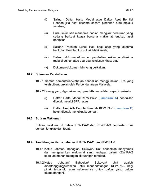 Am 2 tatacara pengurusan aset alih kerajaan [penuh] | PDF