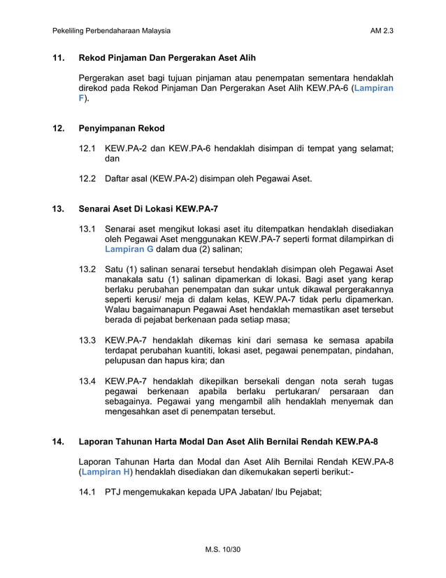Am 2 tatacara pengurusan aset alih kerajaan [penuh] | PDF