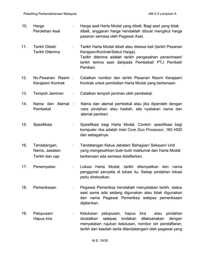 Am 2 tatacara pengurusan aset alih kerajaan [penuh] | PDF