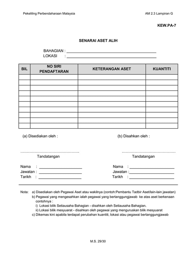 Am 2 tatacara pengurusan aset alih kerajaan [penuh] | PDF