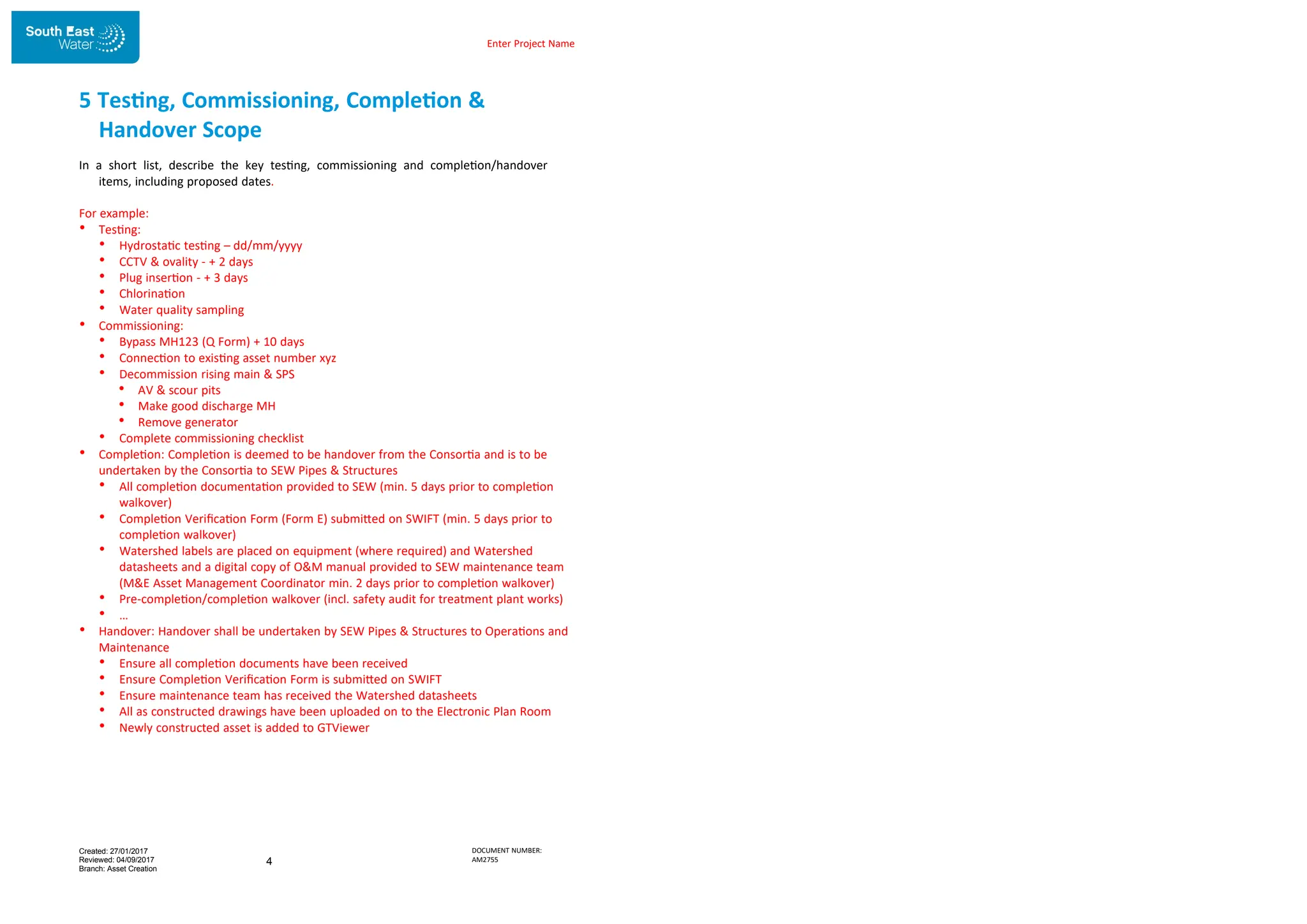 AM2755_Testing, Commissioning and Handover Plan.ppt