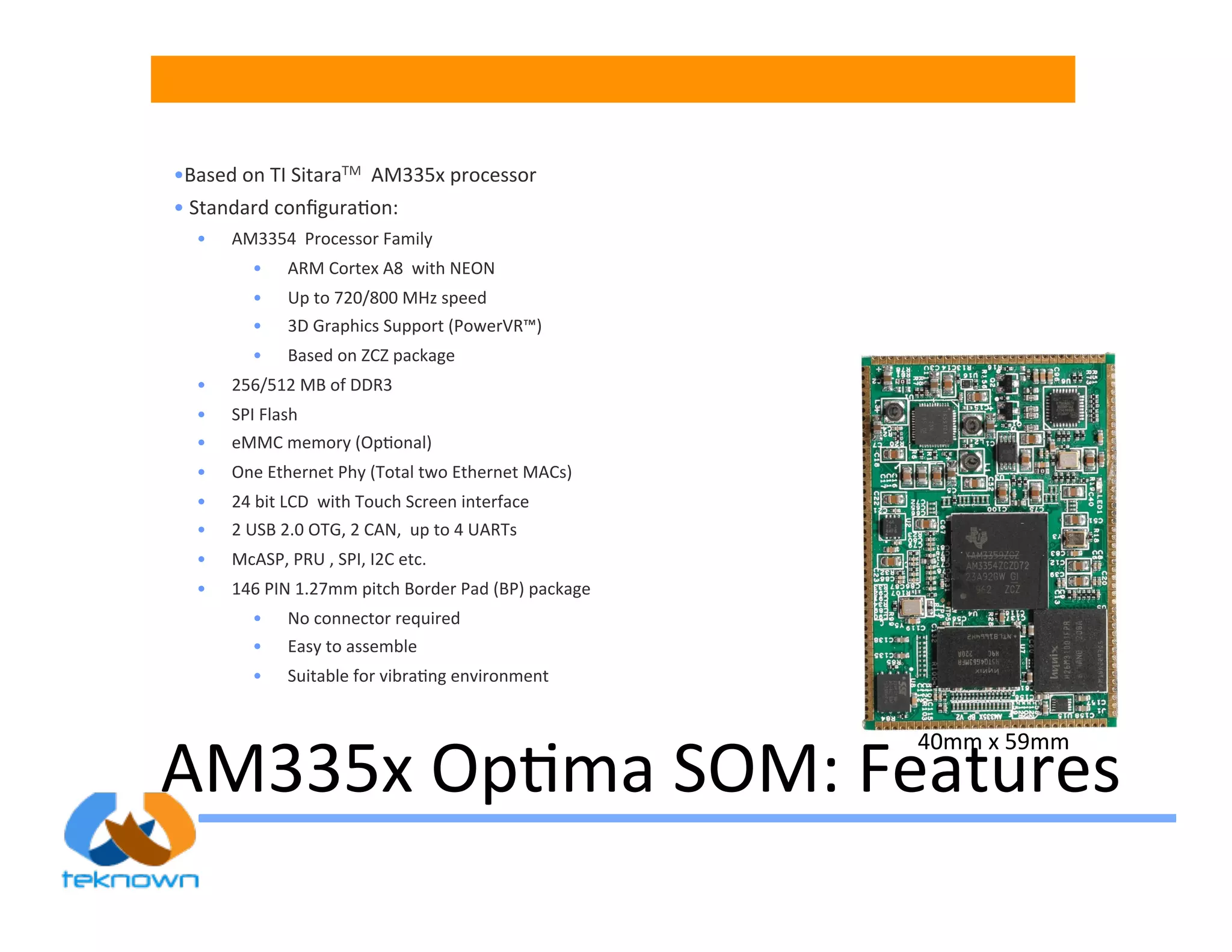Am335x SOM from Calixto. Represented by Teknown in Americas | PDF